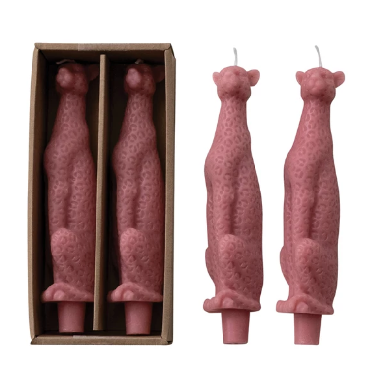 Unscented Leopard Shaped Taper Candles in Box – Nikko Blu Boutique