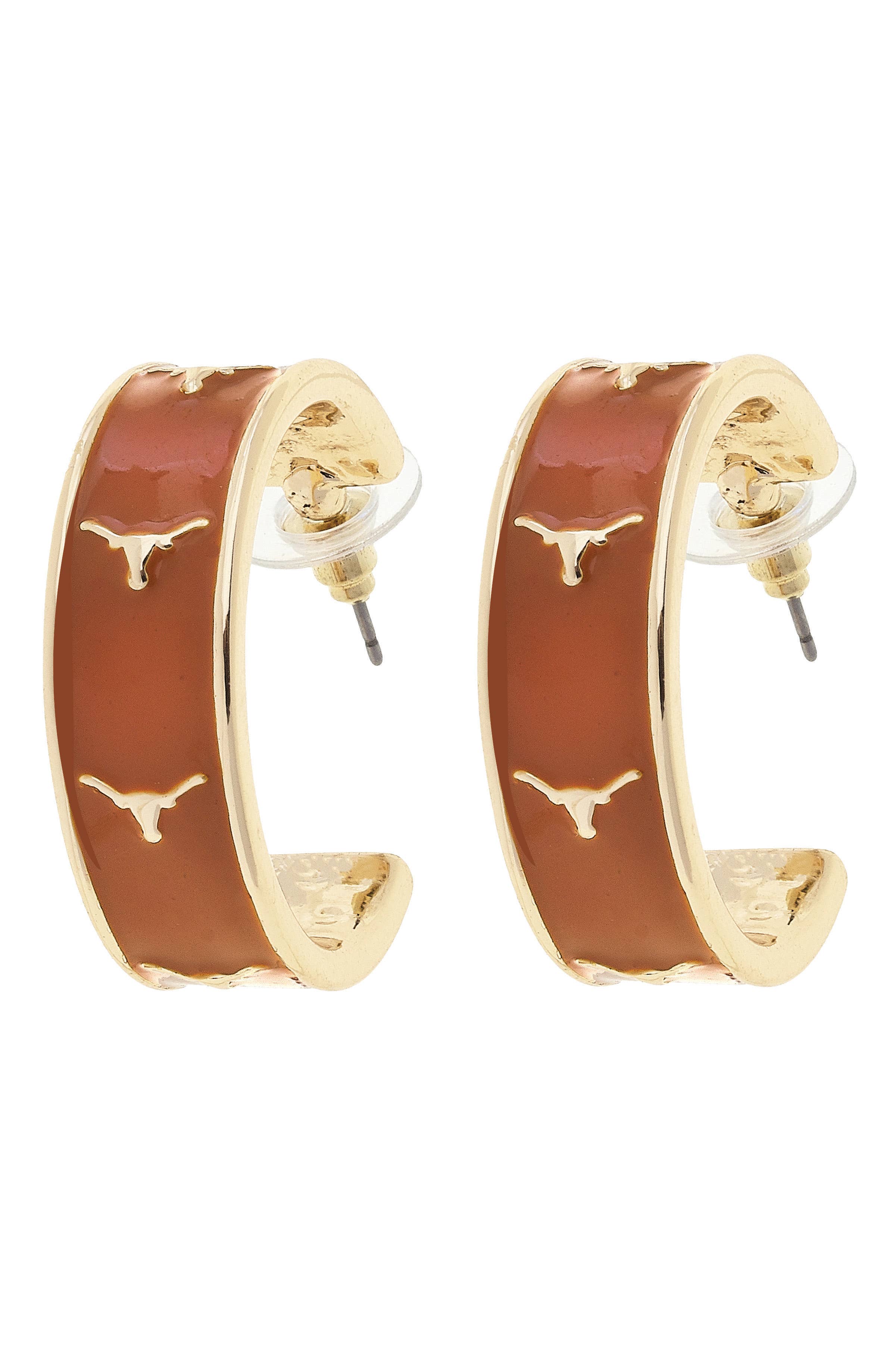 Texas Longhorns Enamel Logo Hoop Earrings – Nikko Blu Boutique